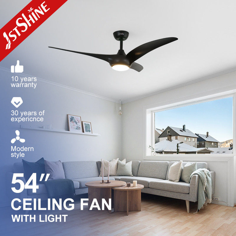 Decorative Propeller Ceiling Fan With Light Black Abs Blade Dc Motor