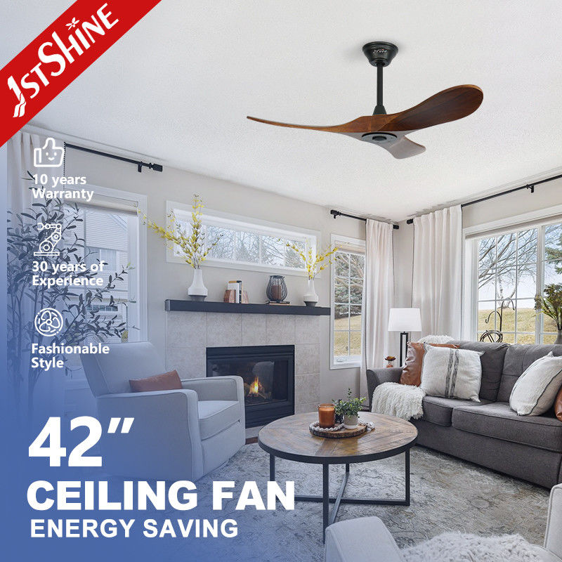 Featured Function Ceiling Fan 42 Inches with Three Solid Wooden Blades ...