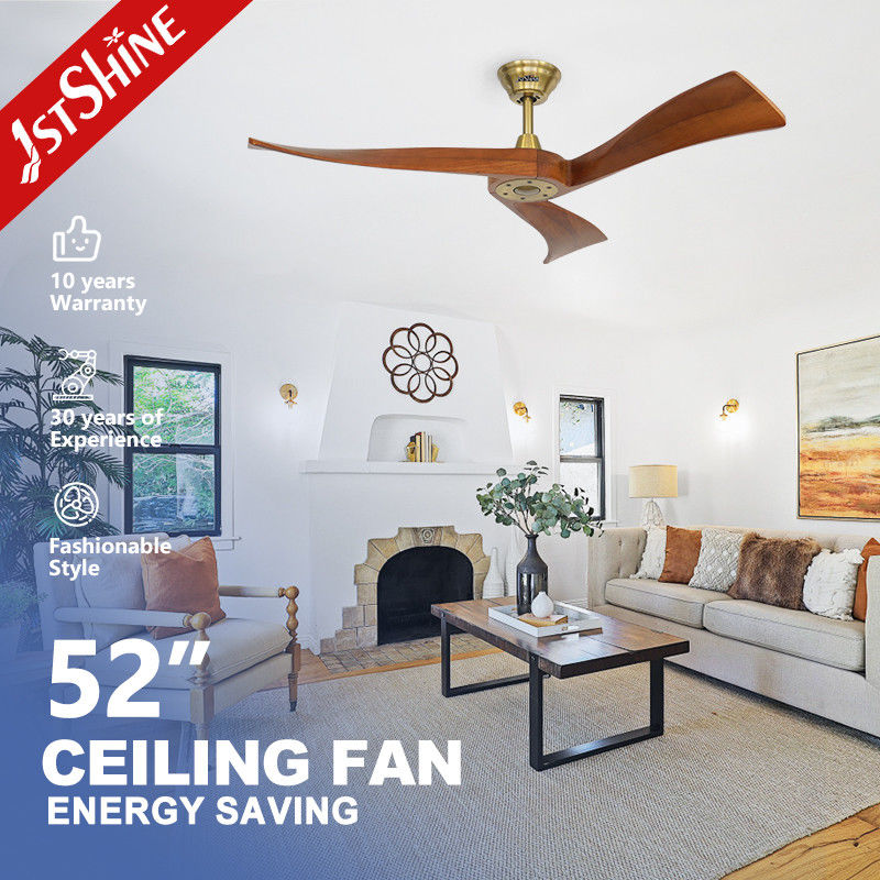 Modern Gold Metal Ceiling Fan with Smart Control and Timer Yes Wooden ...